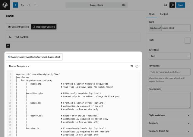 Theme Template | Lazy Blocks