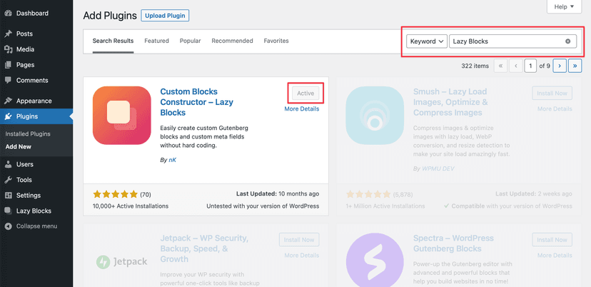 Install Lazy Blocks Plugin | Lazy Blocks