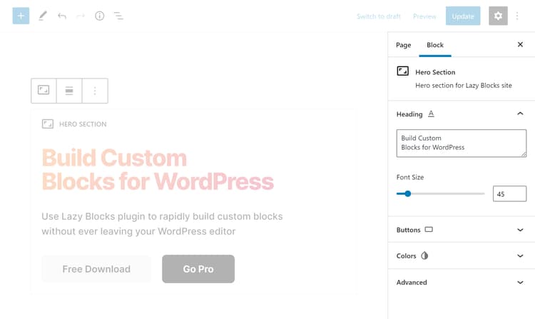 Custom Blocks Builder for WordPress Gutenberg | Lazy Blocks
